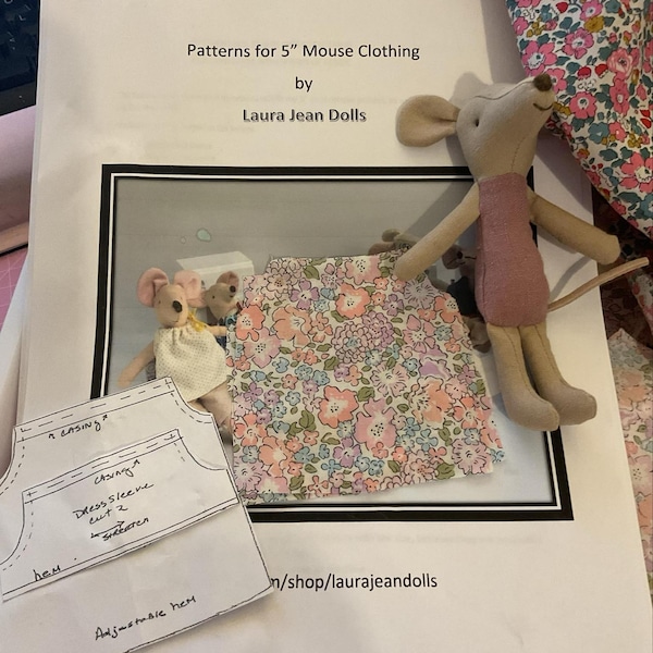 Doll Clothes PDF Pattern: Fits 5" Maileg Mice, 7 Outfits (printable ...