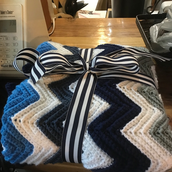 Ripple Chevron Afghan Blanket Crochet Pattern – Cozy Home Crafting ...