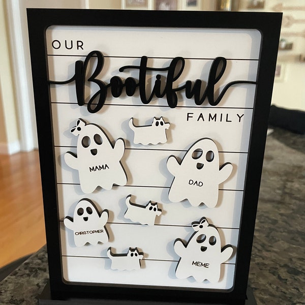 Our Bootiful Family Sign | Customized Family Ghost Sign | Halloween ...