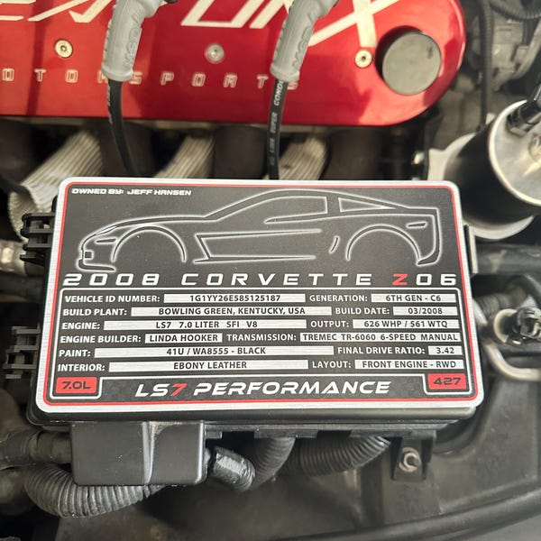 Ford Mustang S197 Custom Aluminum Engine Bay Dress up Plaque Car Show ...