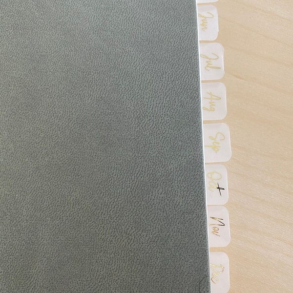 Monthly Tabs Clear Transparent Stickers | Foiled Side Tabs Stickers ...