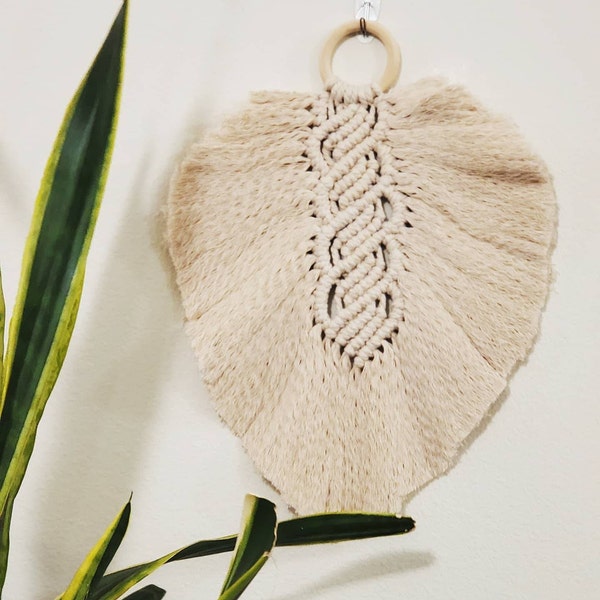 Macrame Feather PATTERN, Boho Chic Macrame Leaf, Photo Tutorial ...