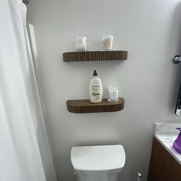 Custom Rounded Fluted Floating Shelf - Etsy