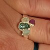 Lucky Stone Ring Raw Stone Silver Ring Multi Stone Crystal and Copper ...
