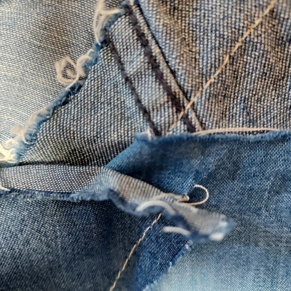 Upcycled Long Flowy Denim and Fabric Jacket- Small - Etsy