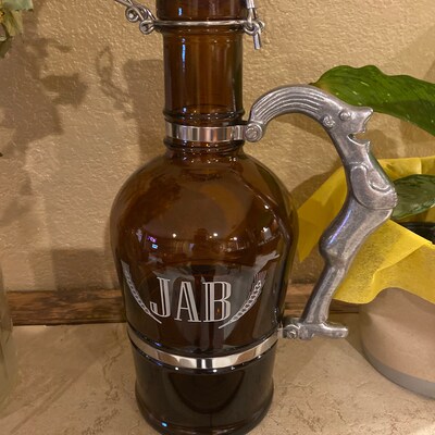 Custom Engraved Beer Growler With Ceramic Flip Top Real German Growler ...