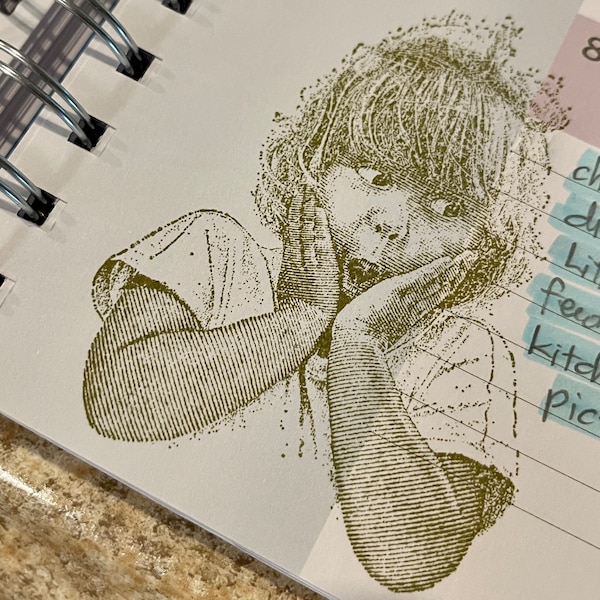 Surprised Girl RUBBER STAMP, Girl Stamp, Child Stamp, Surprised Stamp ...
