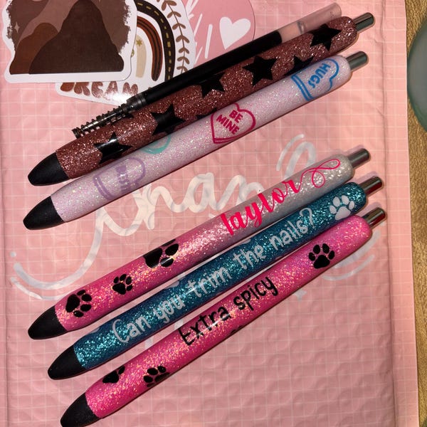 Rainbow Set of 7 Days of the Week Glitter Epoxy Gel Pens, Sassy Epoxy ...