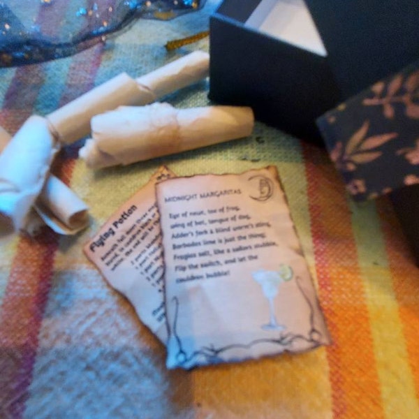Hand Aged Miniature Scrolls 1:12 Scale Dollhouse Halloween Accessory ...