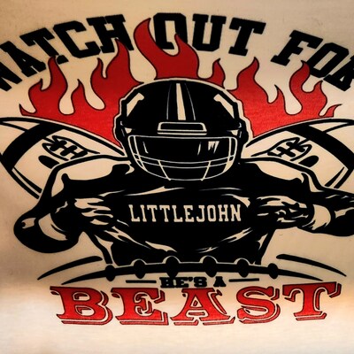 Watch Out He's a Beast Svg Football Player Svg Football Name Football ...