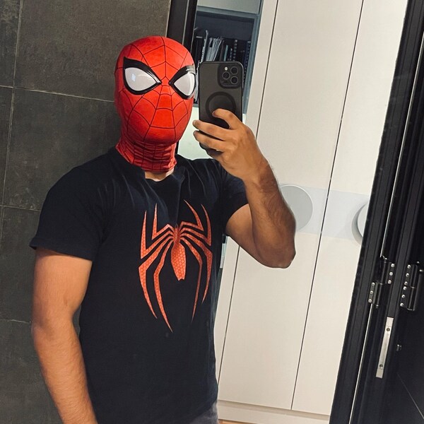 Black Spiderman Mask,tobey Maguire Spiderman Mask With Faceshell Lenses ...