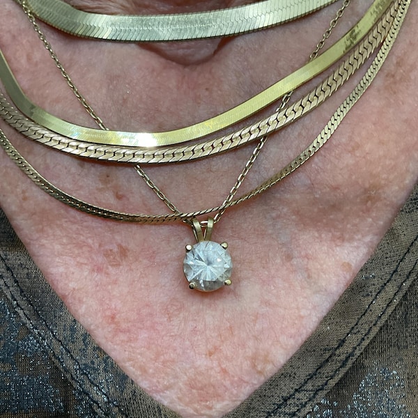 14K Gold Necklace, 14K Gold Chain, Solid Gold Necklace, Solid Gold ...