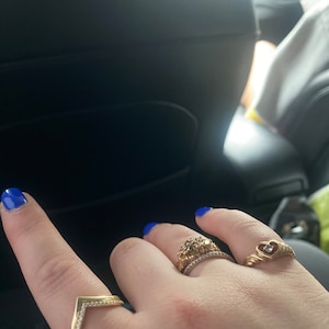 V Ring Set, Stacking Ring, Chevron Ring, Minimalist Ring, Wedding Band ...