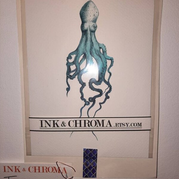 Octopus Print, Home Decor, Office Art, 8x10 / 8x8 Square / 5x7 Print ...