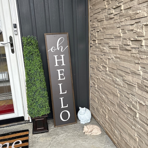Hello Porch Sign, Oh Hello Porch Sitter Sign, Welcome Sign Porch, Front ...