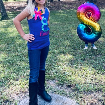 Rainbow 8th Birthday Outfit Rainbow Socks Rainbow Hair Bow Hot Pink ...