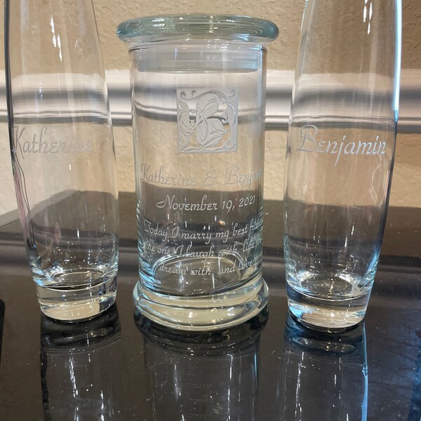 Personalized Unity Sand Ceremony Pouring Vase 3 - Etsy