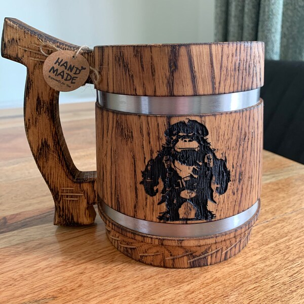 Custom Engraved Mug, Wooden Beer Mug, Gift for Man, Groomsmen Gift ...