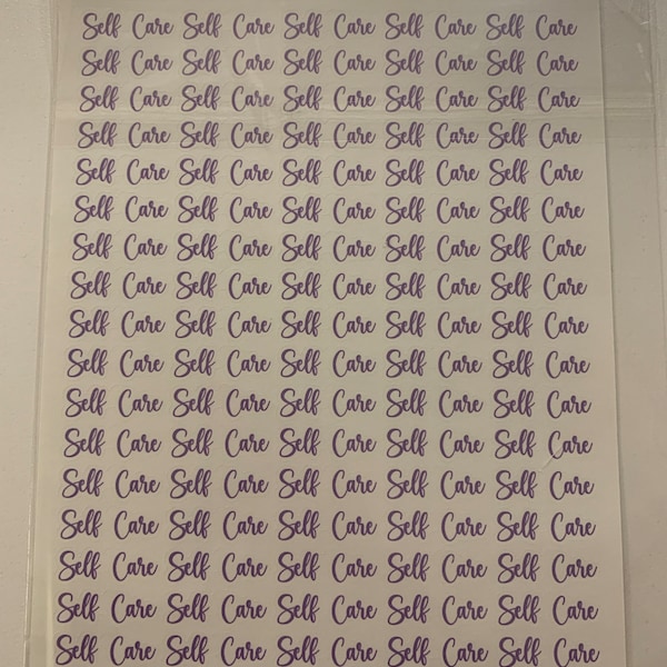 Self Care Planner Sticker Self Care Script Sticker Self Care Word ...