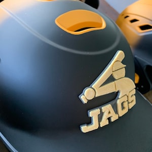 Custom 3D Baseball Helmet Decals 3D Printed Team Logo & Number Raised ...