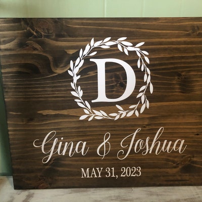Wedding Welcome Sign Wedding Entrance Sign Laurel Wreath - Etsy