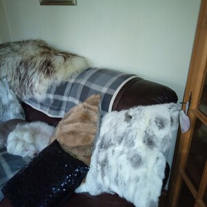 Natural Brown Patchwork Rabbit Fur Blanket / Throw | Etsy UK