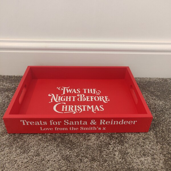 Treats for Santa Christmas Eve Tray Santa Tray Tray for Santa Platter ...