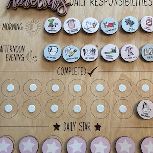 Daily Responsibilities Board Chore Chart for Kids, Daily Routine ...