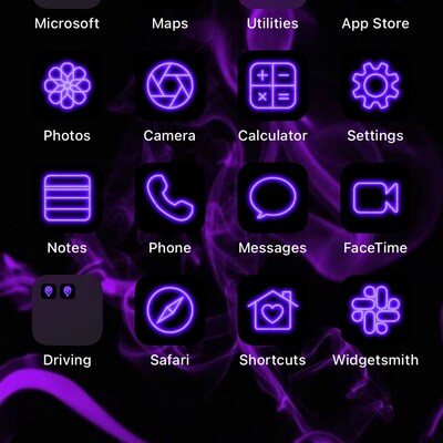 Blue NEON Ios Icon Pack Aesthetic Iphone Ios 14 Realistic - Etsy