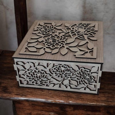 Creative Laser Cut Box With Lid Svg and Laser Box Svg, Gift Box Laser ...