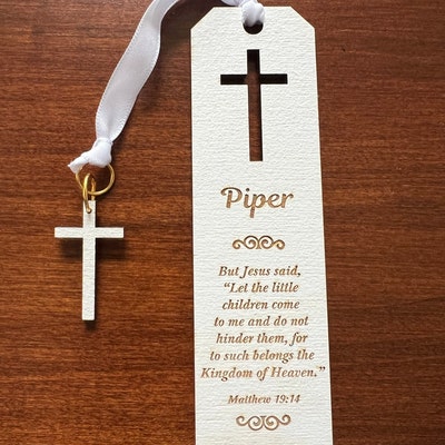 Personalized Engraved Wood Bookmark, Personalized Christian Gift, First ...