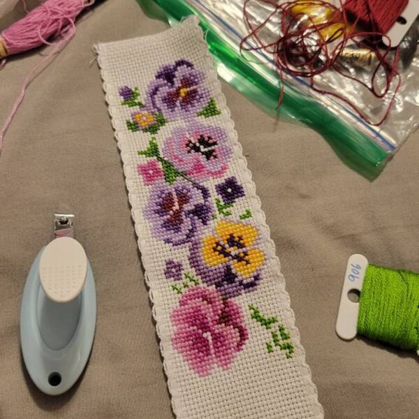 Flower Bookmark Cross Stitch Pattern PDF Download Handmade Bookmark ...