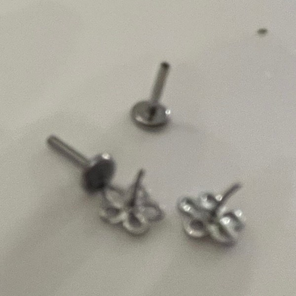 Tiny Open Flower Threadless Flat Back Earring, 20,18,16ga, 5-10mm ...