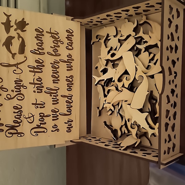 Nautical Wedding Guest Book Alternative, Ocean Drop Box With Sharks ...