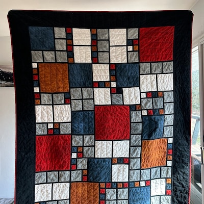 Stained Glass/denim Quilt Pattern - Etsy