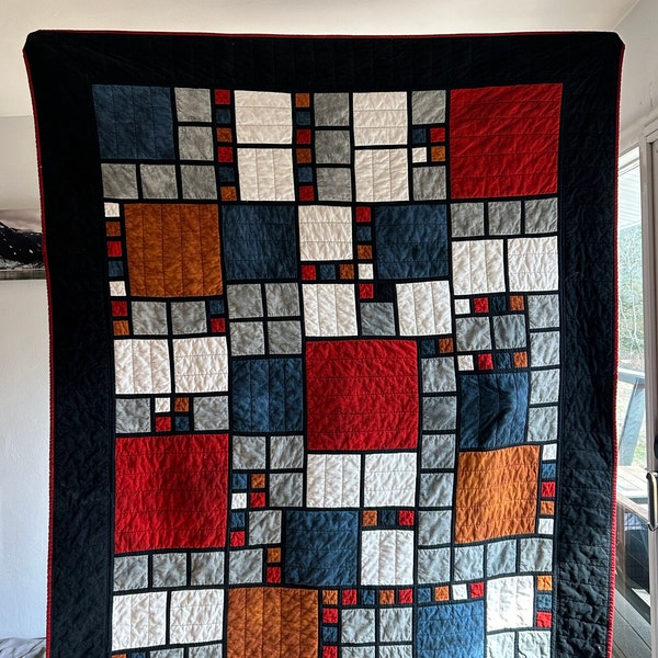 Stained Glass/denim Quilt Pattern - Etsy