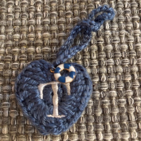 Personalized Crochet Heart Bag Charm: Embroidered Initial, Mini ...