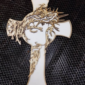 Jesus and Cross Laser Cut File. Vector File for Laser Cutting. Wall Art ...