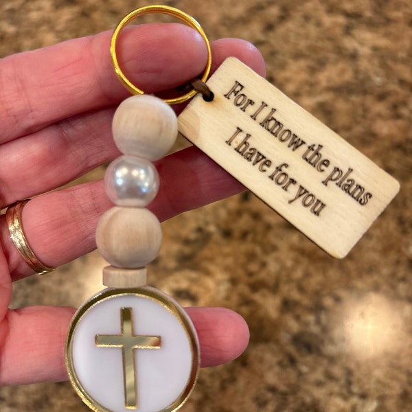 Personalized Mini Keychain Favor Christening Favors, Baptism Cross ...