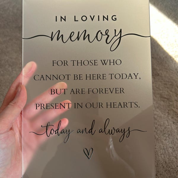 Wedding Memorial Plaques Wedding Decor, Personalized Memorial Plaque ...