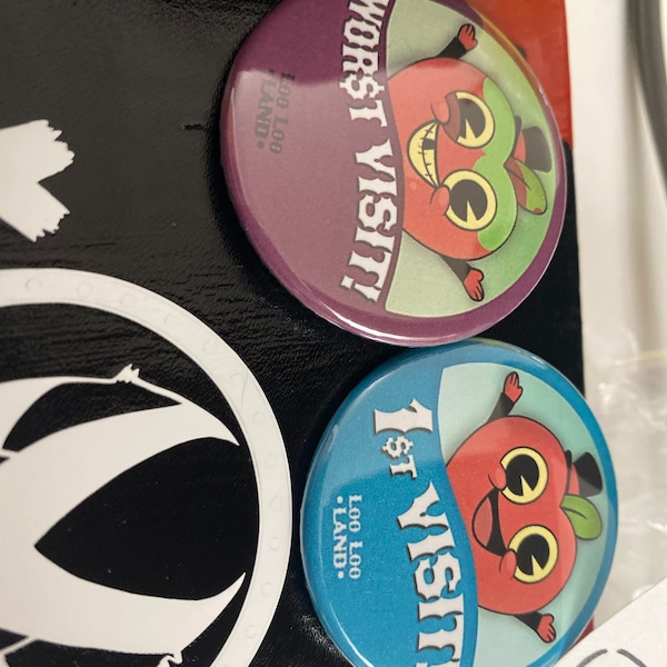 Loo Loo Land "visit" Pins | Helluva Boss Buttons - Etsy