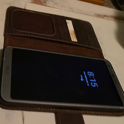 LG G7 Leather Phonecase With Strap Brown&dark Crazy Leather Vegetable ...