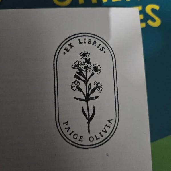 Vintage Floral Library Stamp or Book Stamp, From the Library of ...