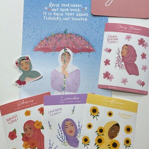 Flower Hijabis Die Cut Sticker Series Cute Hijabi Stickers | Etsy UK