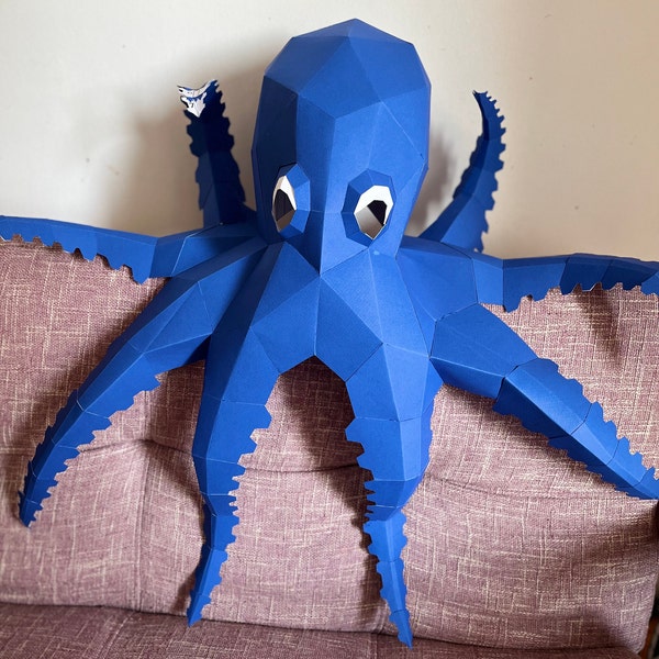 Octopus Mask DIY, Low Poly Mask Devilfish, Paper Craft Mask Poulpe, Pdf ...