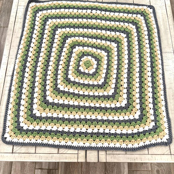 Easy Granny Square Crochet Pattern Rectangular for Beginners Simple ...