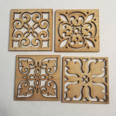 12 Coaster Trivet Grill Wall Decor Templates Vector Digital SVG DXF ...