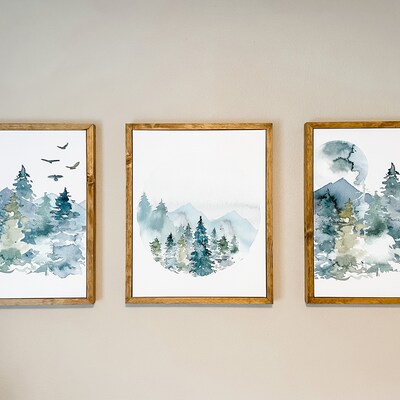 Forest Bedroom Decor, Forest Wall Art, Forest Home Decor, Forest Living ...