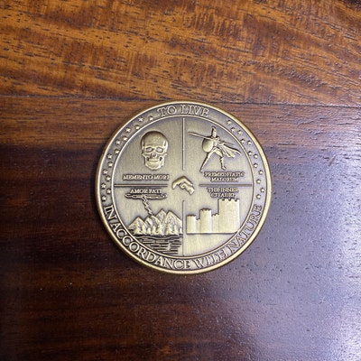 Stoic Coin Cardinal Virtues Memento Mori Amor Fati... - Etsy
