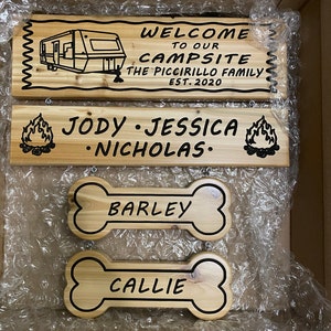3 Piece Custom Wood Sign Personalized Camping Signs Personalized RV ...